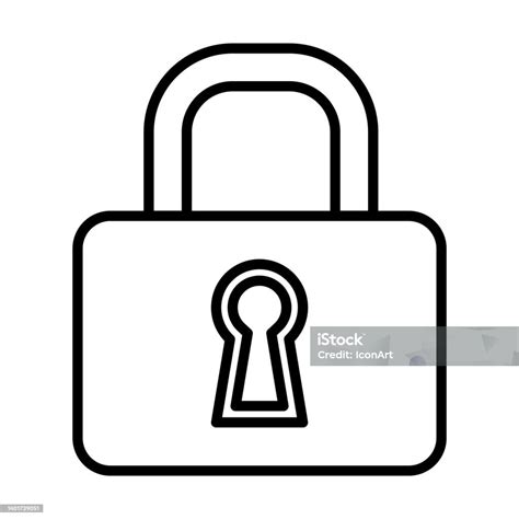 Padlock Icon Thin Linear Padlock Outline Icon Isolated On White Background Line Vector Padlock