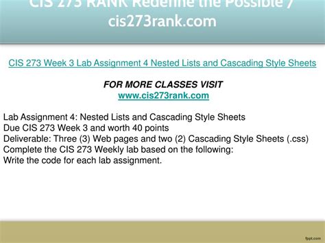 Ppt Cis 273 Rank Redefine The Possible Powerpoint