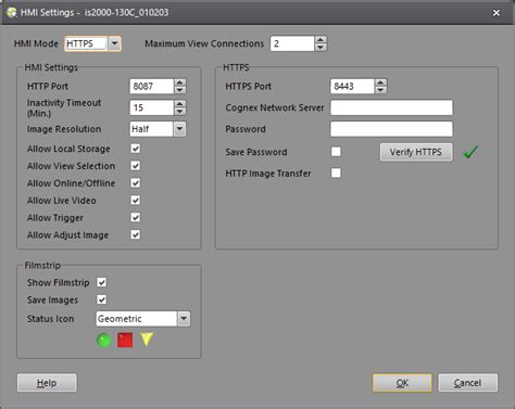 Hmi Settings Dialog