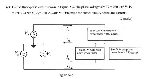 Solved C For The Three Phase Circuit Shown In Figure A2c
