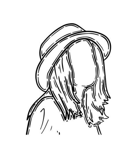 Premium Vector Girl With Short Hair In A Hat And A Tshirt Man Doodle
