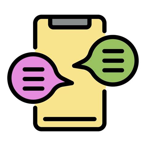 Premium Vector Smartphone Chat Icon Outline Smartphone Chat Vector Icon Color Flat Isolated