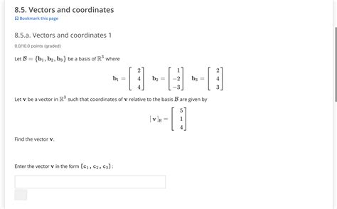Solved Vectors and coordinates ద Bookmark this page Chegg