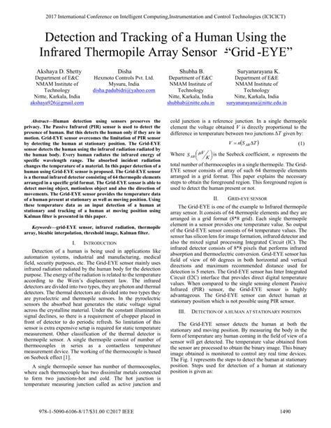 Pdf Detection And Tracking Of A Human Using The Infrared Thermopile