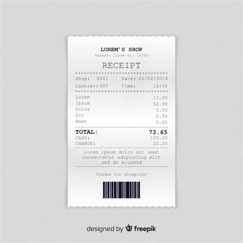 Premium Vector Receipt Template Collection With Realistic Design