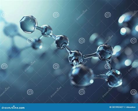 Molecular Structure On Blue Background 3d Rendering 3d Illustration