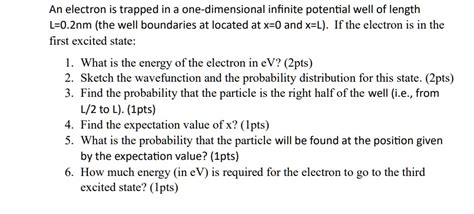 Solved An Electron Is Trapped In A One Dimensional Infinite Potential