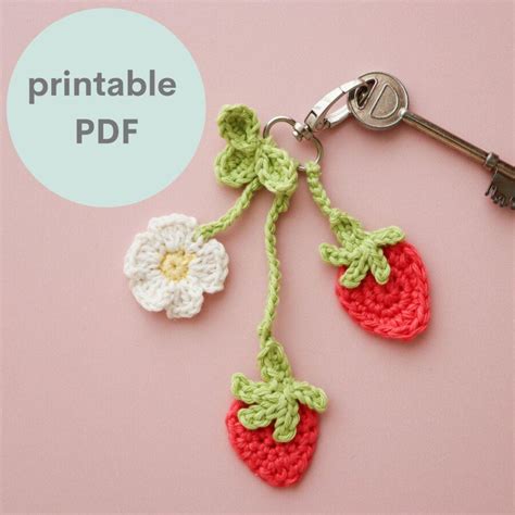 How To Crochet A Strawberry Keychain Free Pattern Bella Coco Crochet