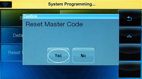 Lynx Touch Reset Master Code
