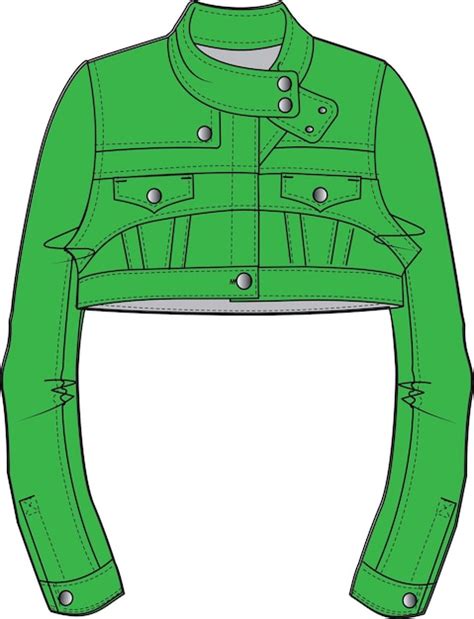 Premium Vector Crop Trucker Denim Jacket