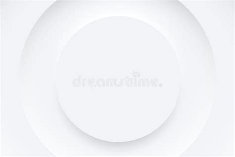 neumorphic style white blank banner with round shape and shadow stock