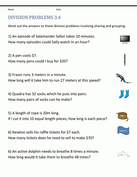 one step division word problems