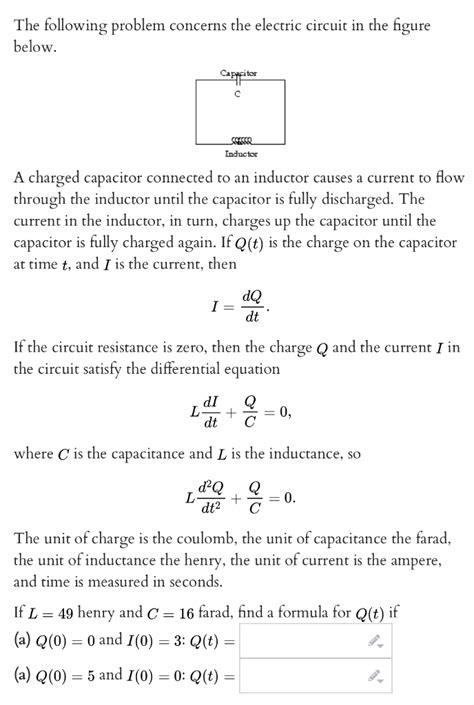 Solved The Following Problem Concerns The Electric Circuit Chegg