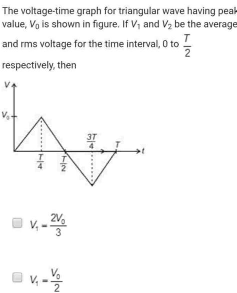 [answered] The Voltage Time Graph For Triangular Wave Having Peak Value Kunduz