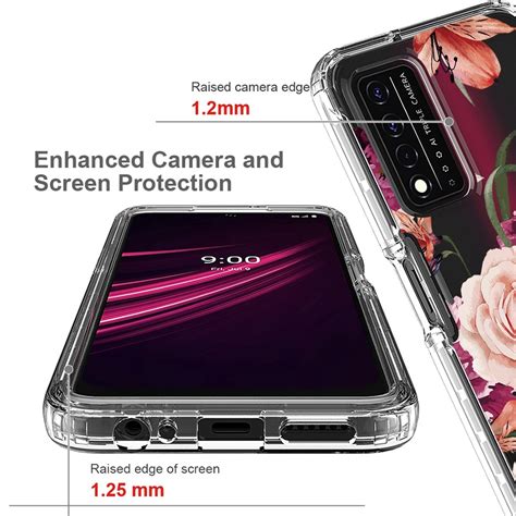 For T Mobile Revvl Plus PC TPU Transparent Painted Phone Case Purple Floral Alexnld Com