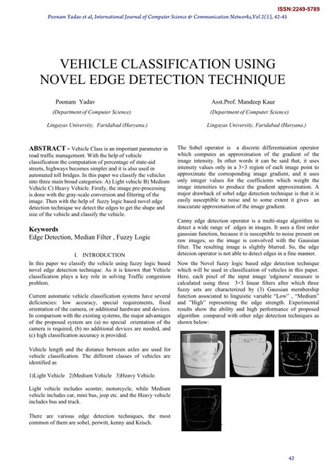 [pdf] vehicle classification using novel edge detection technique