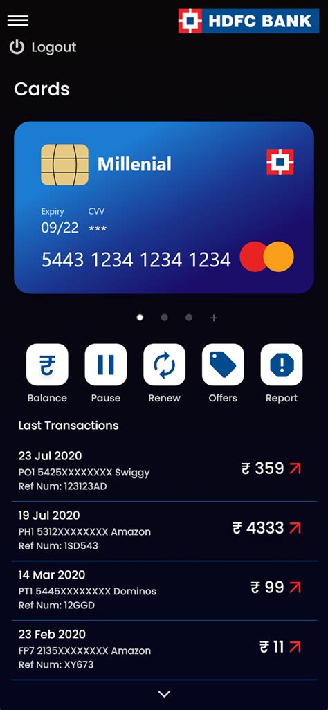 HDFC Bank App Redesign UI Concept Behance