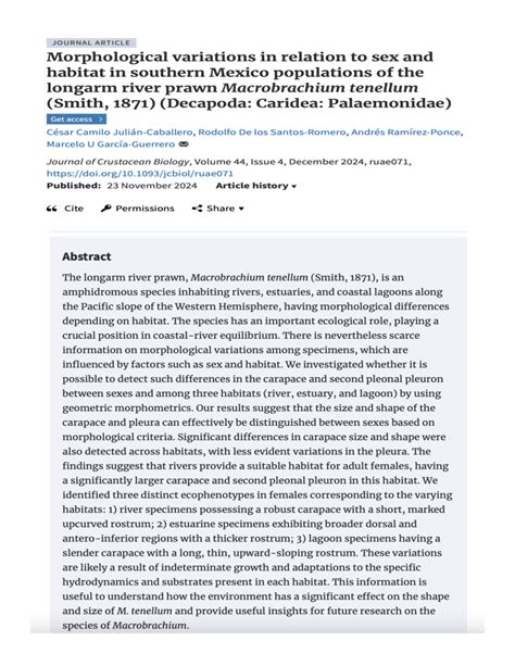 Pdf Morphological Variations In Relation To Sex And Habitat In Southern Mexico Populations Of