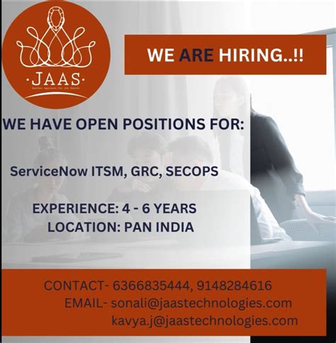kavya jayashankar on linkedin servicenow itsm grc secops openings