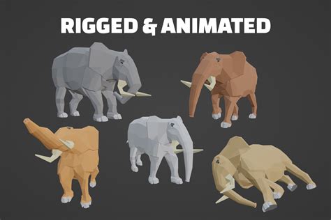 3d Low Poly Elephant Animated キャラクター Unity Asset Store