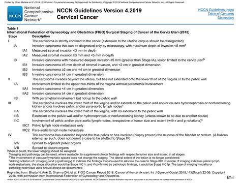 Cáncer cérvicouterino Guia NCCN 2019 PDF Cancer Diseases and Conditions