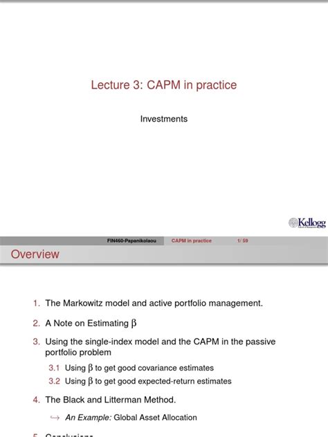 Lecture3 Capm In Practise Pdf Capital Asset Pricing Model Beta Finance