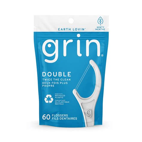 Grin Mint Double Flossers 60 Ct Interdental Plaque Cleaning Tooth Picks