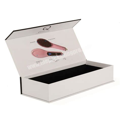 Custom Luxury Rigid Magnetic Paper T Box Comb Packaging Hair Brush