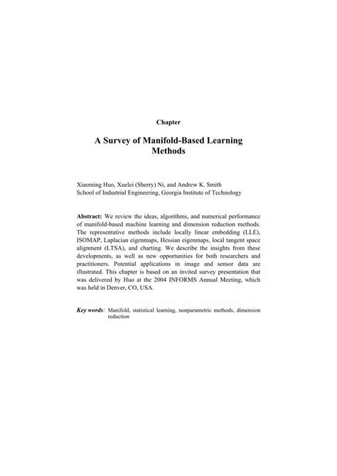 Pdf A Survey Of Manifold Xiaoming Huowp Contentuploads
