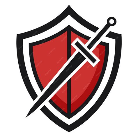 Shield Sword Logo Design Vector Art And Illustration Premium Ai