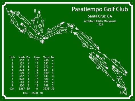 Pasatiempo Golf Course Map Etsy