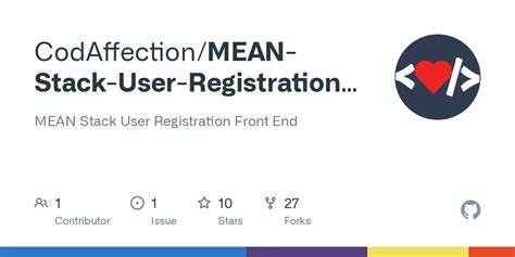 Github Codaffectionmean Stack User Registration Front End Mean
