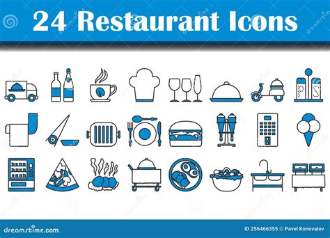 Restaurant Icon Set Stock Vector Illustration Of Machine 256466355