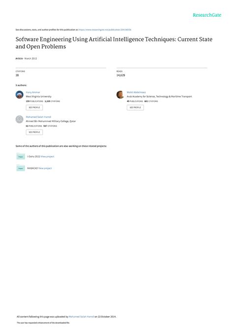 Software Engineering Using Artificial Intelligence See Discussions