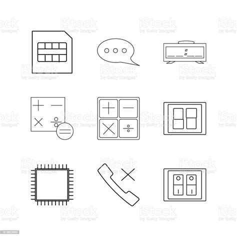 Devices Linear Icon Set Simple Outline Icons Stock Illustration Download Image Now