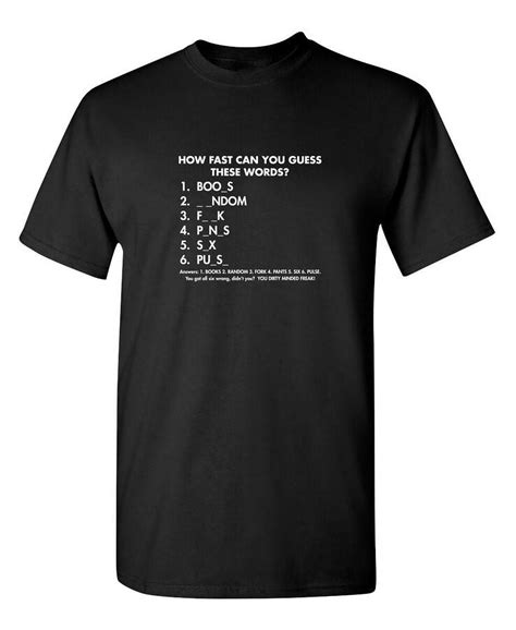 How Fast Can You Guess These Words Funny T Shirts