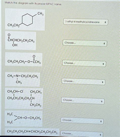 SOLVED: Match the diagram with its proper IUPAC name. CH3CH2CH2CH=CHCH2CH2CH2CH3 Match the ...