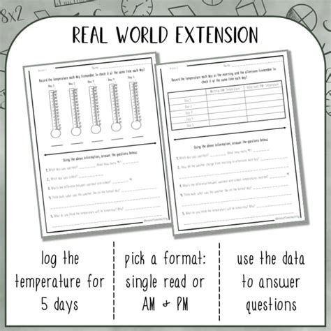 Reading A Thermometer Worksheets °f Measuring Temperature Math 1st