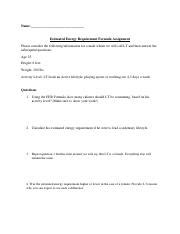 Calculating Estimated Energy Requirement Male Vs Female Course Hero