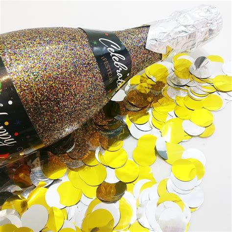 Disposable Shiny Glitter Party Metallic Round Gold And Silver Champagne
