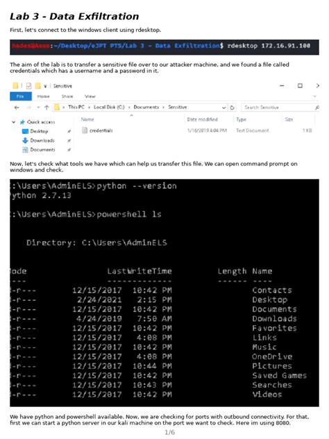 data exfiltration methodology pdf ip address port computer