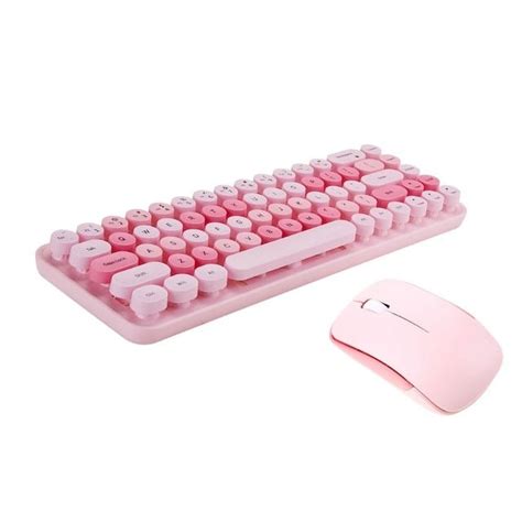 Colorful Wireless Keyboard And Mouse Ergonomic Small Size Typewriter Keyboard ＆ Mouse Combo For