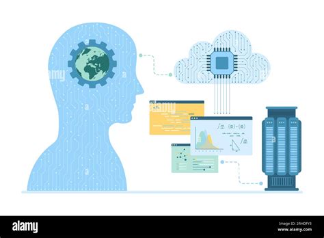 Machine Learning Vector Illustration Cartoon Isolated Infographic Chart With Hardware Equipment