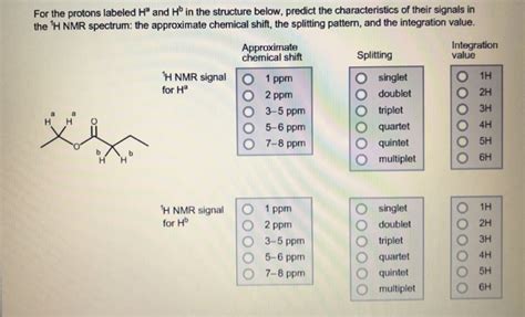Solved For the protons labeled H and Hº in the structure Chegg com