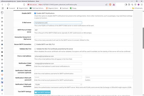 unable to configure notifications using port 587 netgate forum