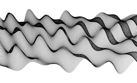 Wavy Grid Background D Abstract Vector Illustration With Particle Stock Vector Illustration