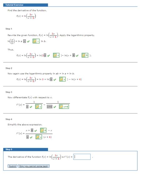 Solved Tutorial Exercise Find The Derivative Of The