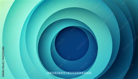 Green Gradient Background Abstract Circle Papercut Smooth Color Composition Stock Vector