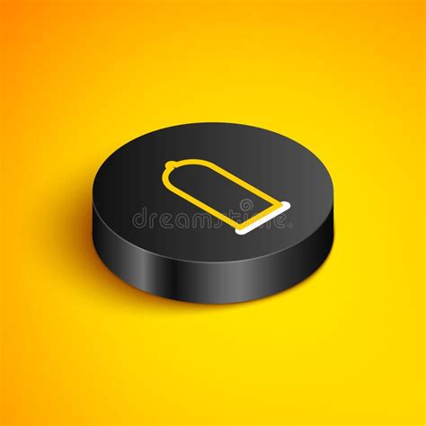 Isometric Line Condom Safe Sex Icon Isolated On Yellow Background Safe Love Symbol Stock Vector