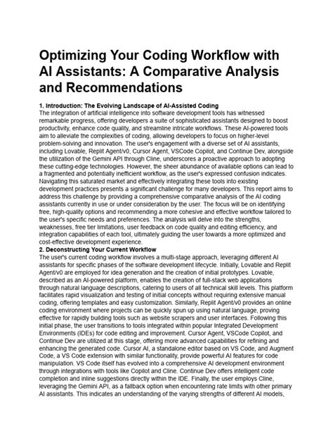 Streamlining Ai Assisted Coding Workflow Pdf Artificial Intelligence Intelligence Ai